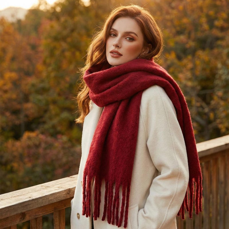 Wool Blend Check Scarf - Etsy