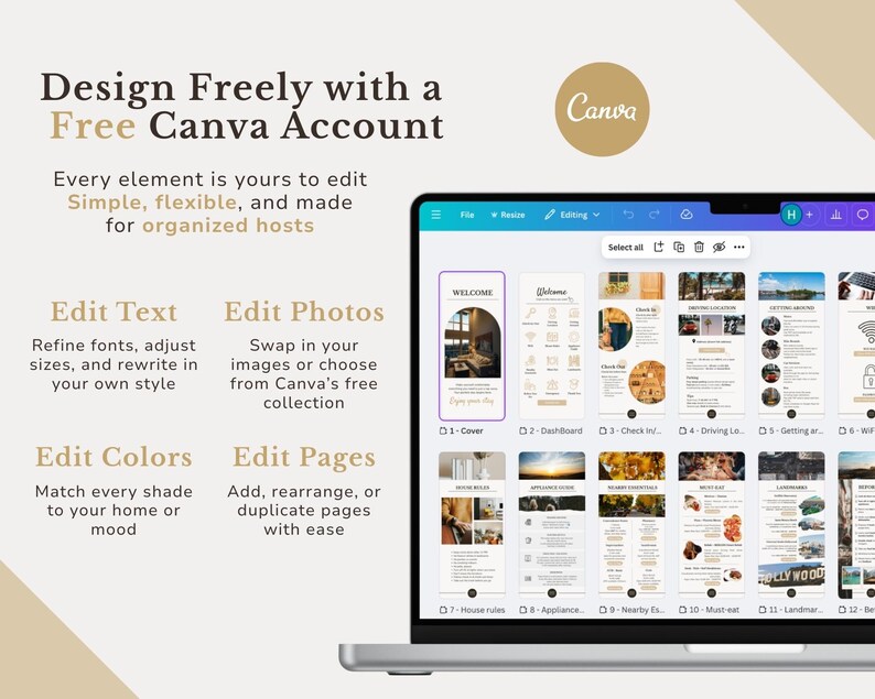 Airbnb Ultimate Digital & Printable Welcome Guide Template | Editable Guest Book | Short-term ...