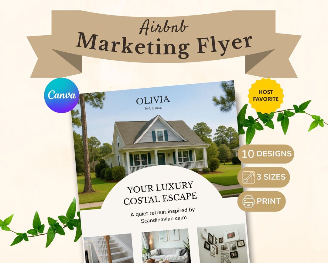 10 Airbnb Marketing Flyer Templates | VRBO Vacation Rental Short-term ...