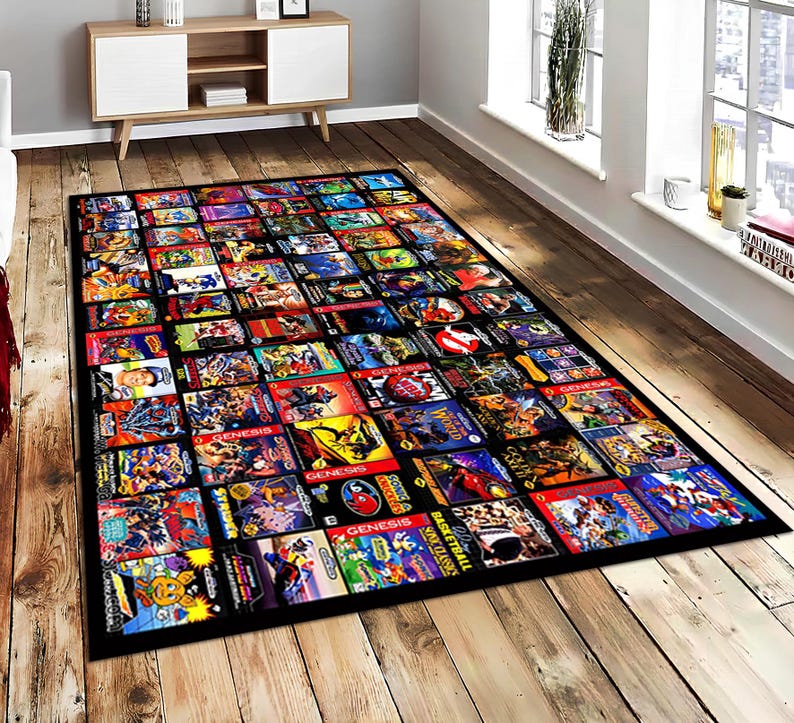 Retro Gaming Carpet, Video Game Collage Rug,classic Console Area Mat ...