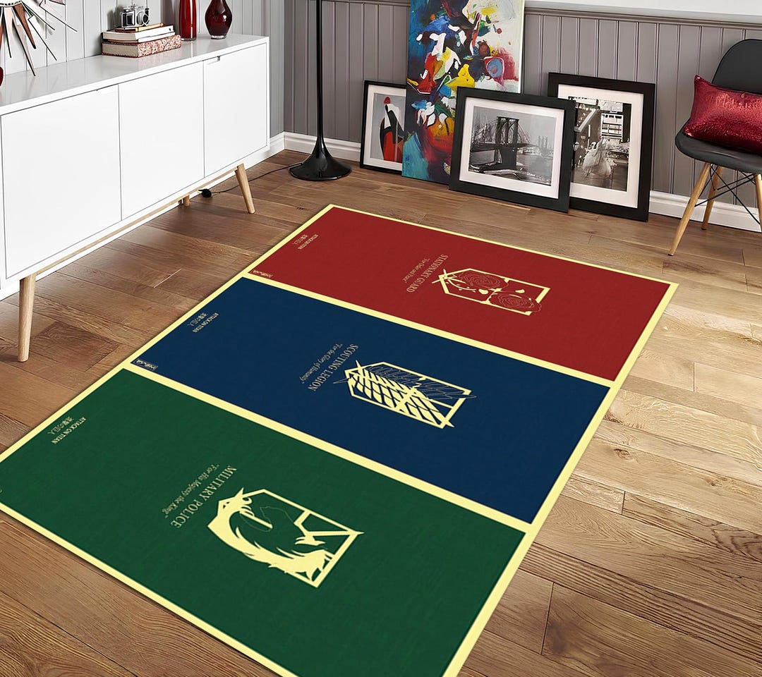 Anime Logo Themed Rug,logo Area Rug,military Style Mat,livingroom Rug ...
