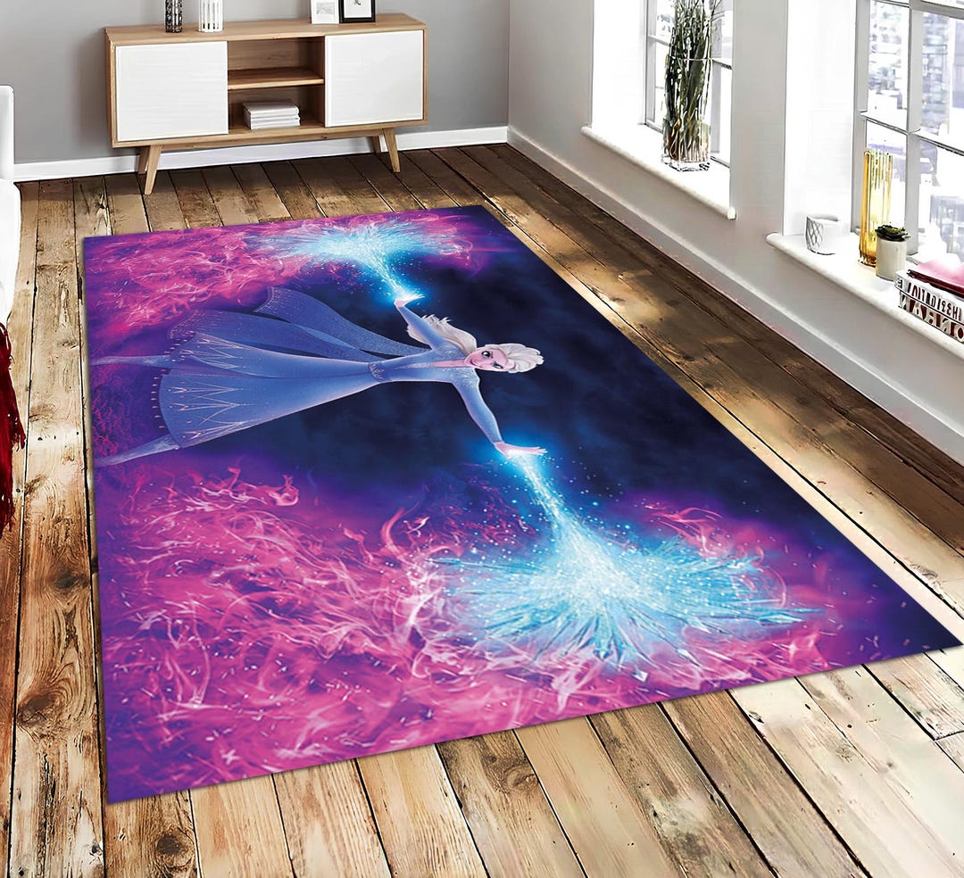 Movie Character Carpet, Animation Princess Floor Mat, Magic Ice Powers ...