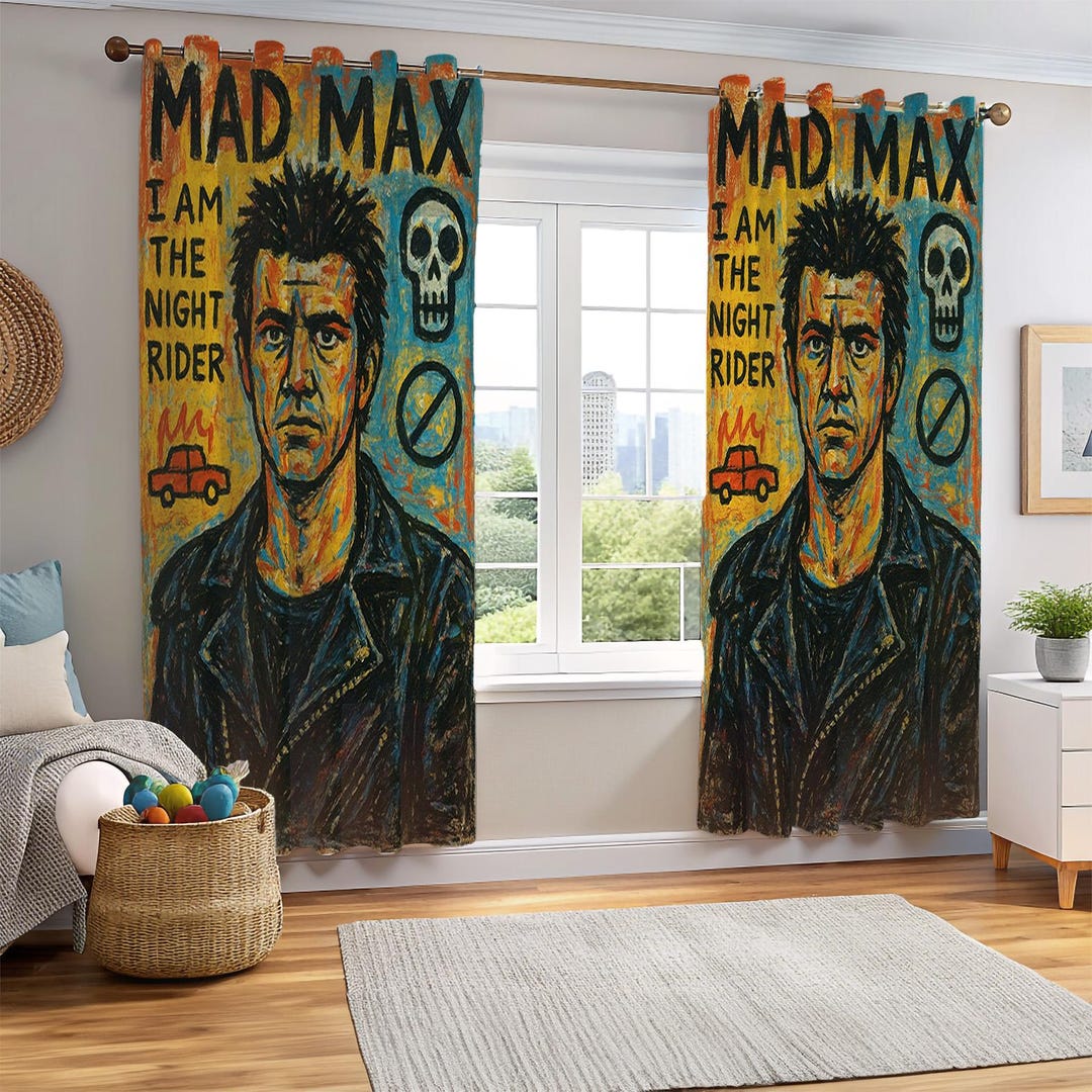 Graffiti Curtain, Desert Warrior Window Drape, Cinema Room Decor, Teen ...