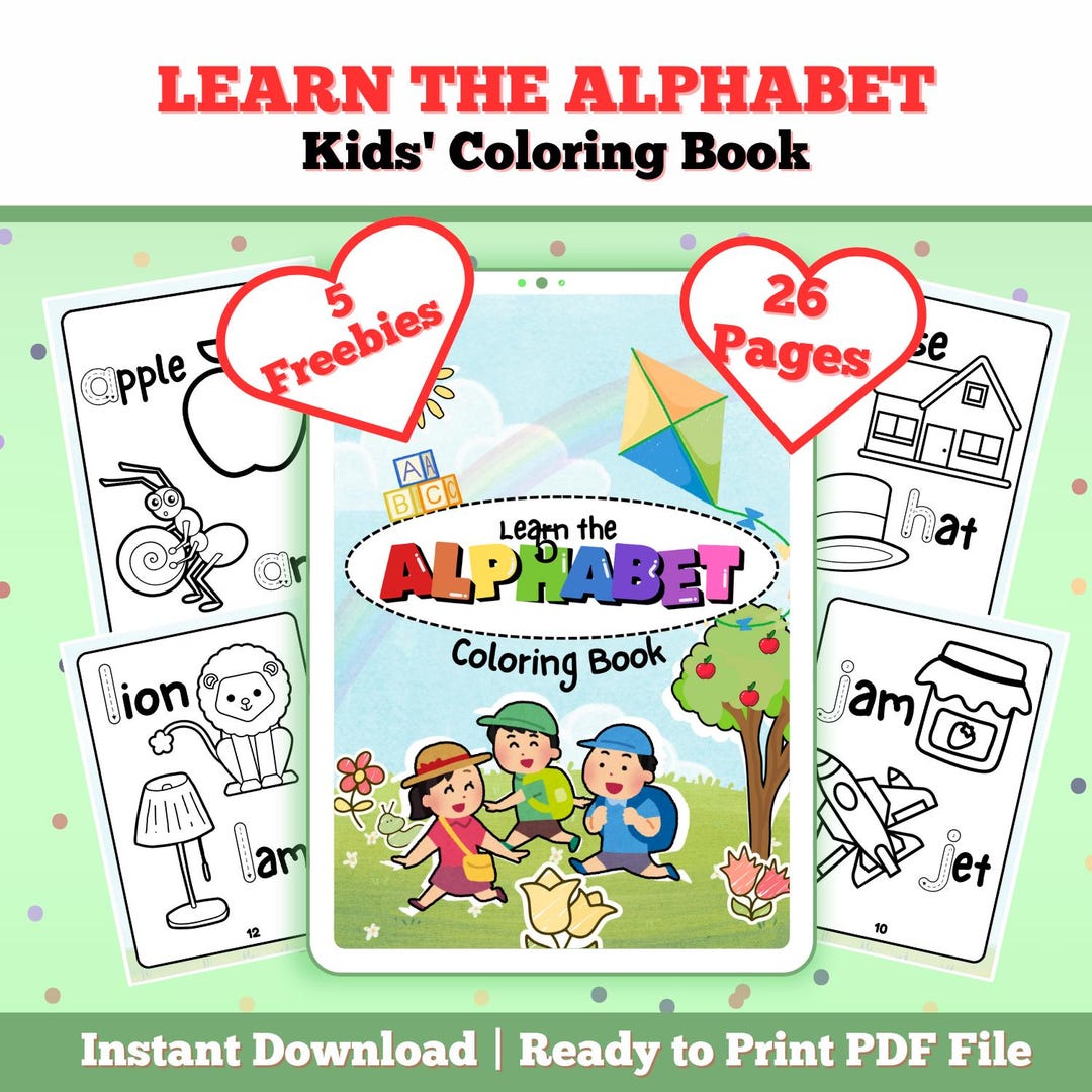 ABC Coloring Book Printable | Alphabet Coloring Pages A–Z | Toddler ...