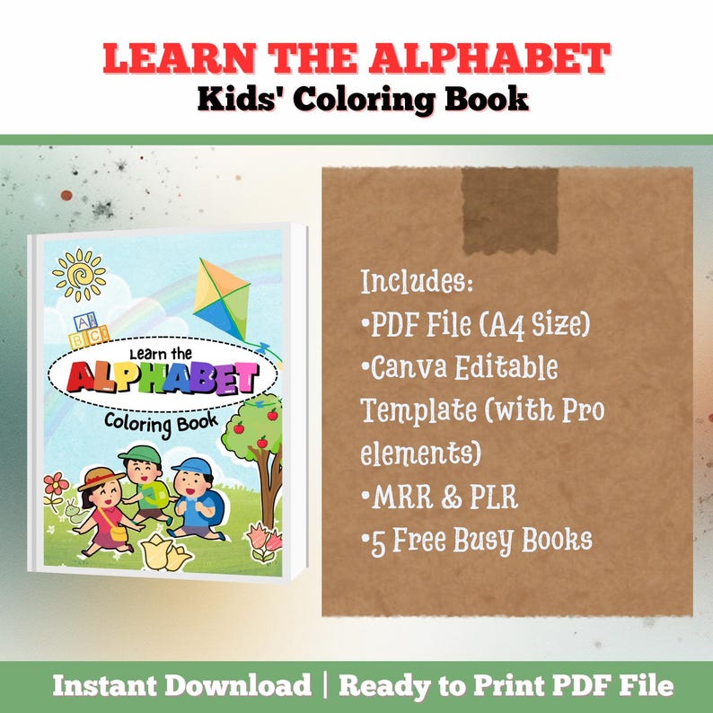 ABC Coloring Book Printable | Alphabet Coloring Pages A–Z | Toddler ...