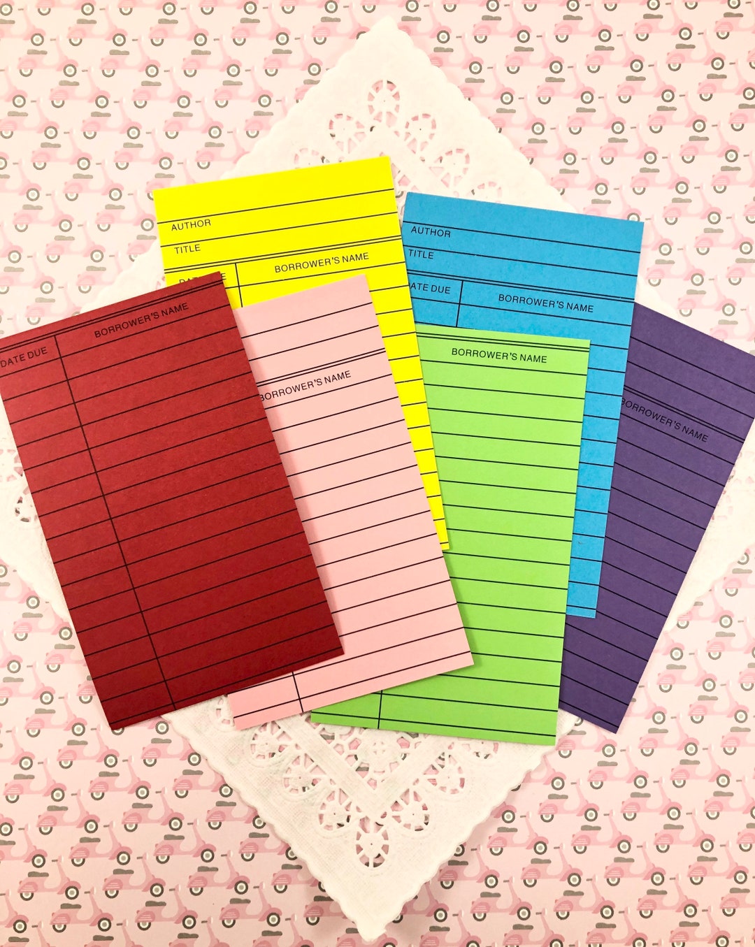 Colored Library Cards Perfect for Journals, Scrapbooking and Other ...