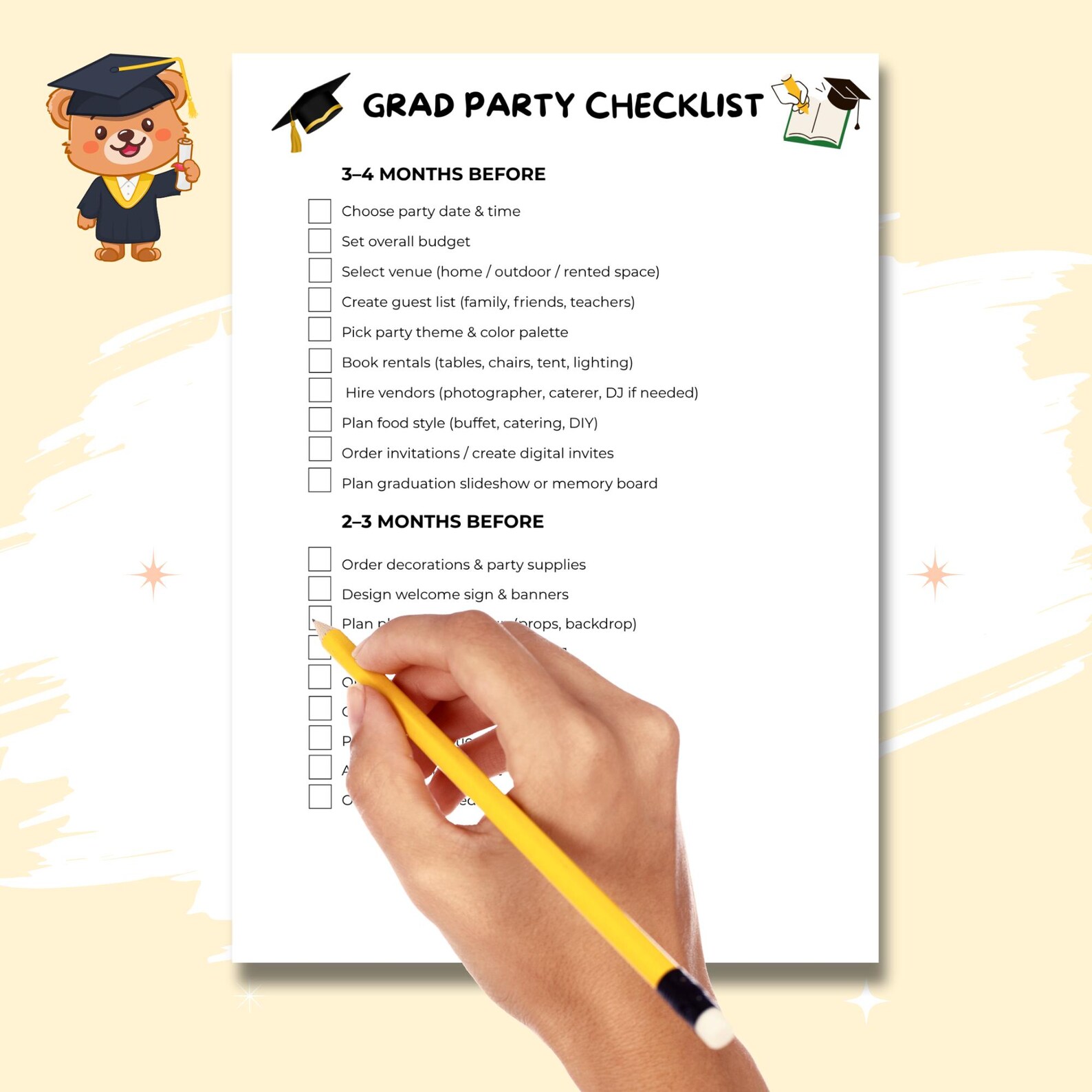 Graduation Party Checklist Printable, Grad Party Planner PDF ...