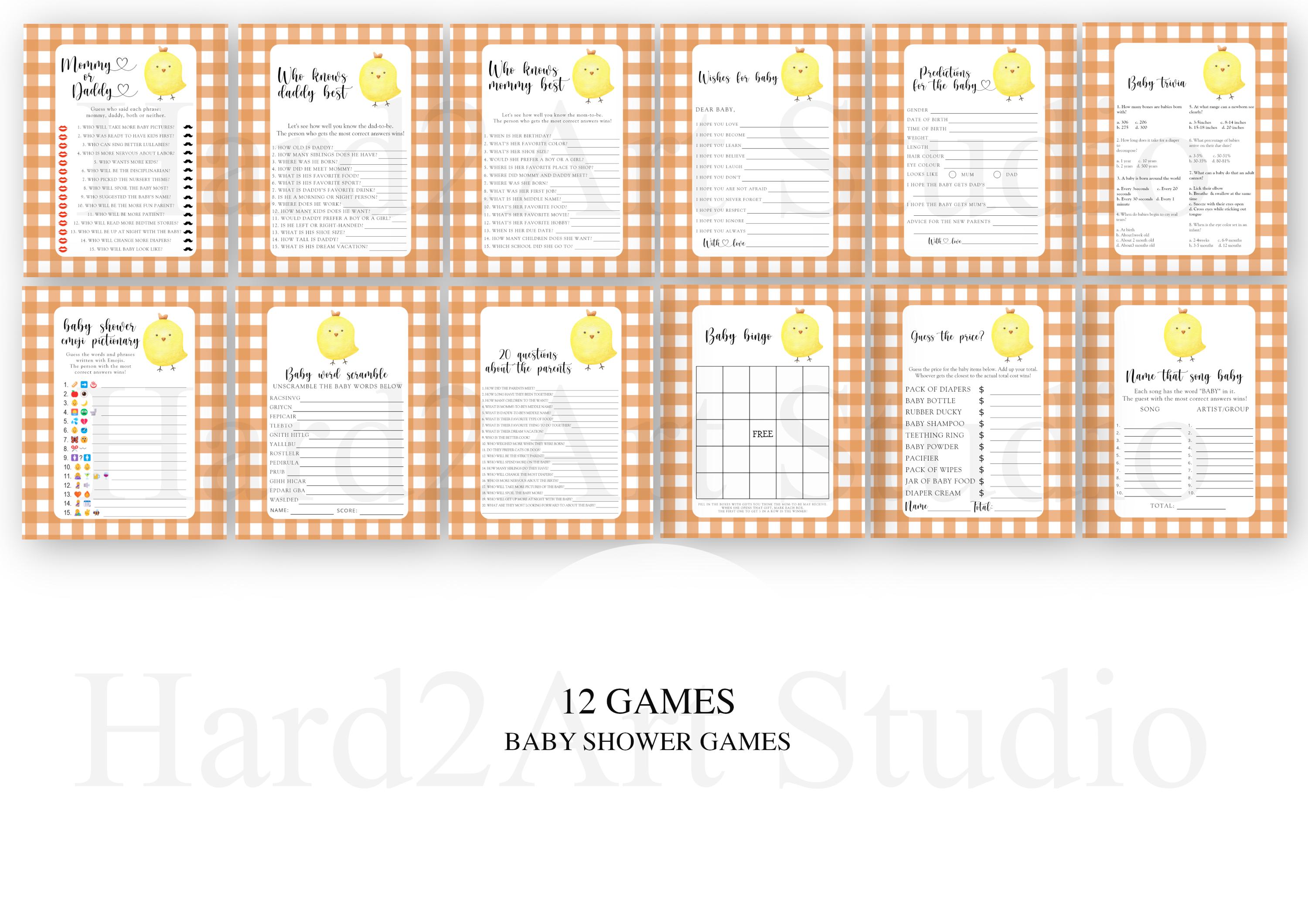 A Little Chicken is on the Way Baby Shower Games Bundle (digital ...