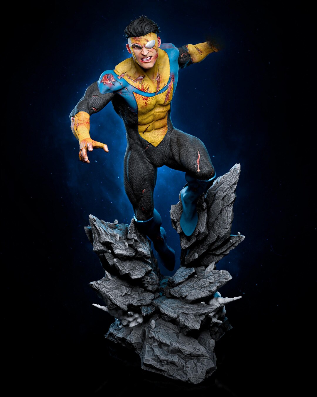 Invincible – Mark Grayson | Bloodied Resolve Hero STL Statue | 3D Print ...