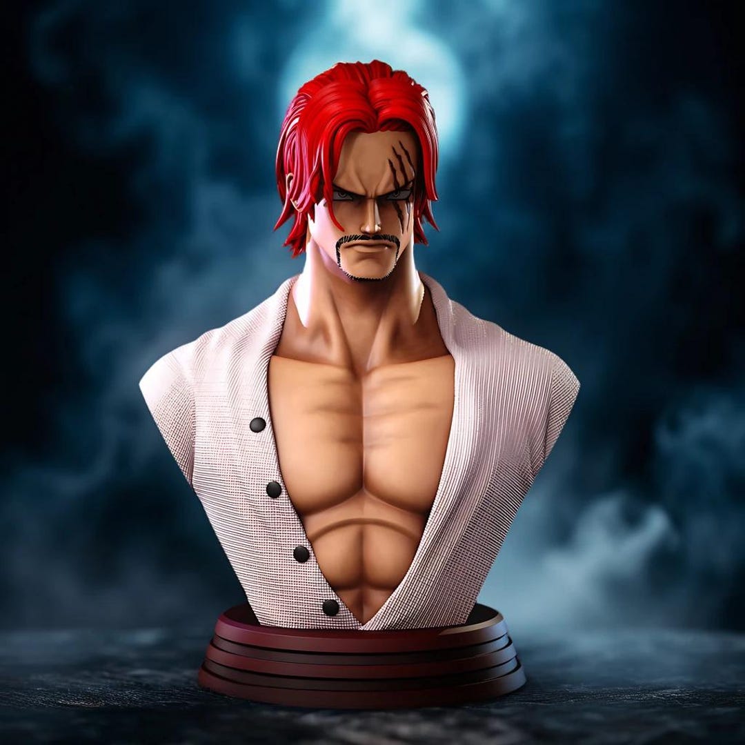 One Piece – Red-haired Shanks Bust | Yonko Haki Presence STL Bust | 3D ...