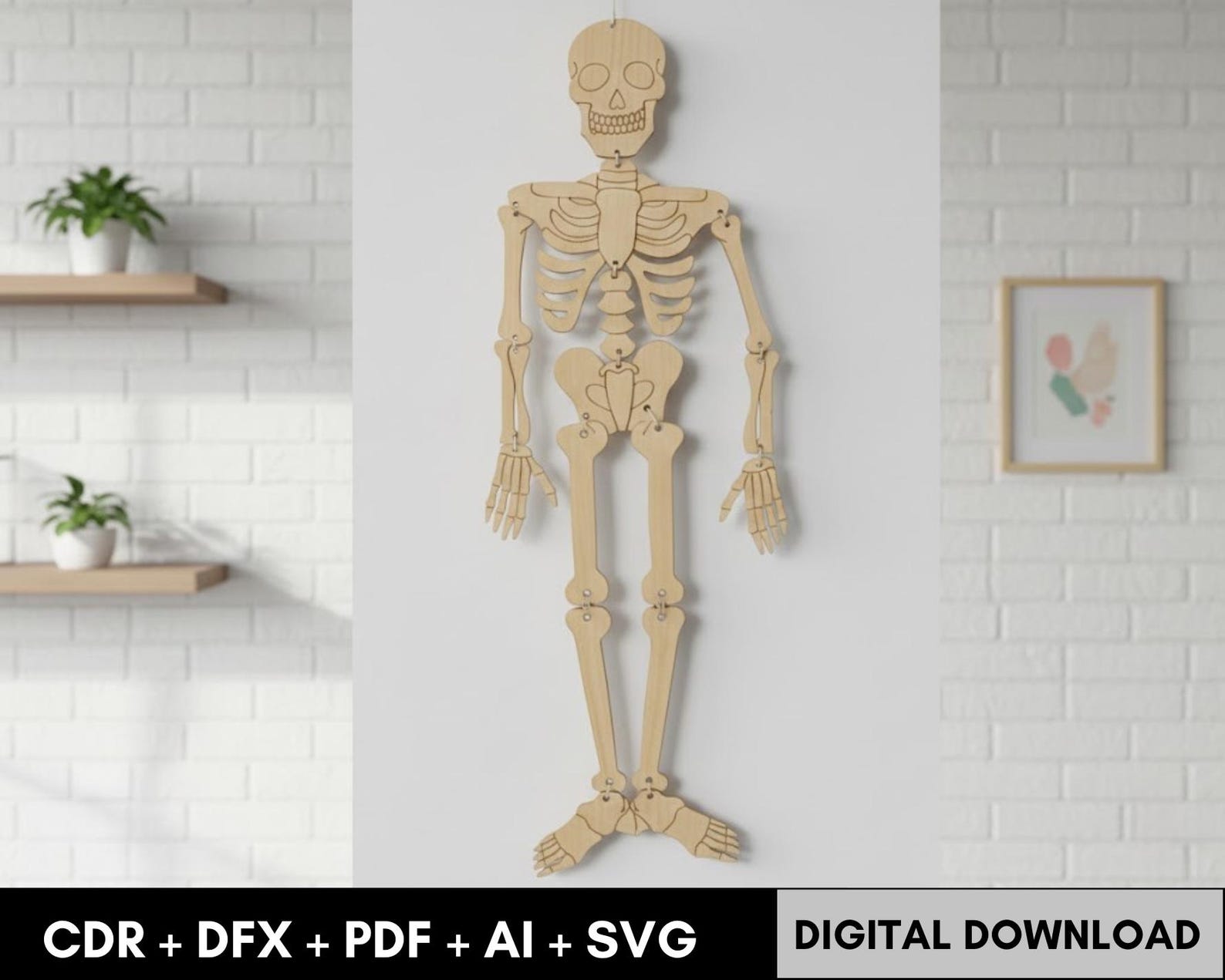 3D Human Skeleton Puzzle SVG, Dxf, Cdr, AI, PDF Anatomical Laser Cut ...