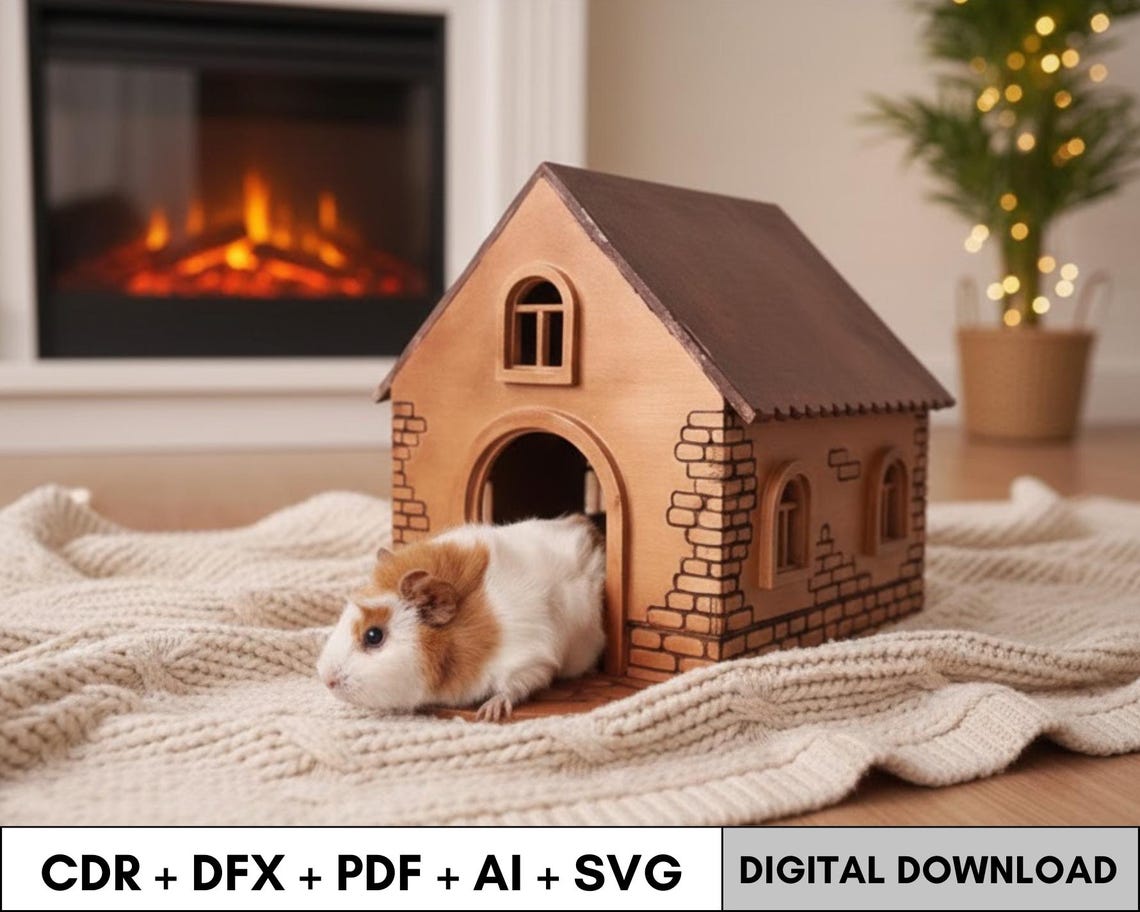 Rabbit House Laser Cut File for Wood Pet House, Bunny and Guinea Pig ...