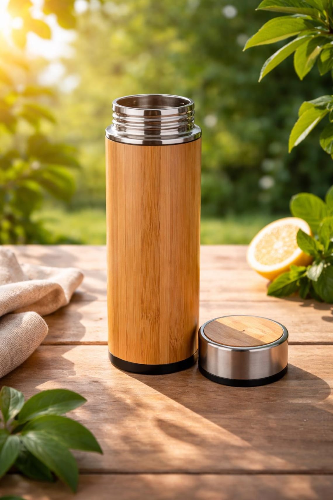 Bamboo Water Bottle | Natural Reusable Drinkware, Plastic-free ...