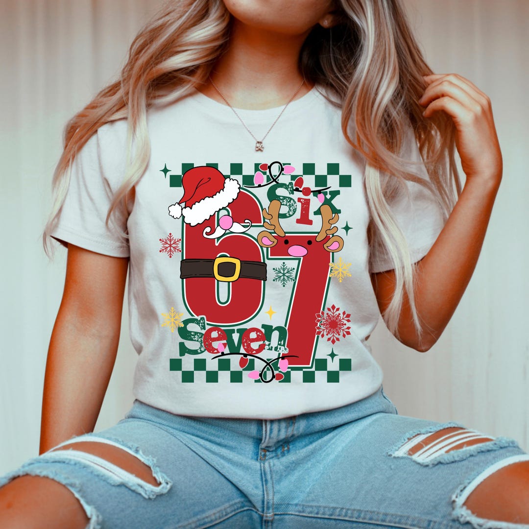 Santa 67 PNG Christmas Funny Six Seven Meme Viral Quote Gen Z Tiktok ...