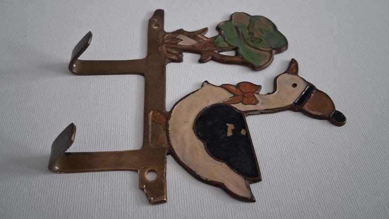 Vintage Brass Goose Duck Wall Hook, Rustic Kitchen Towel Key Holder ...