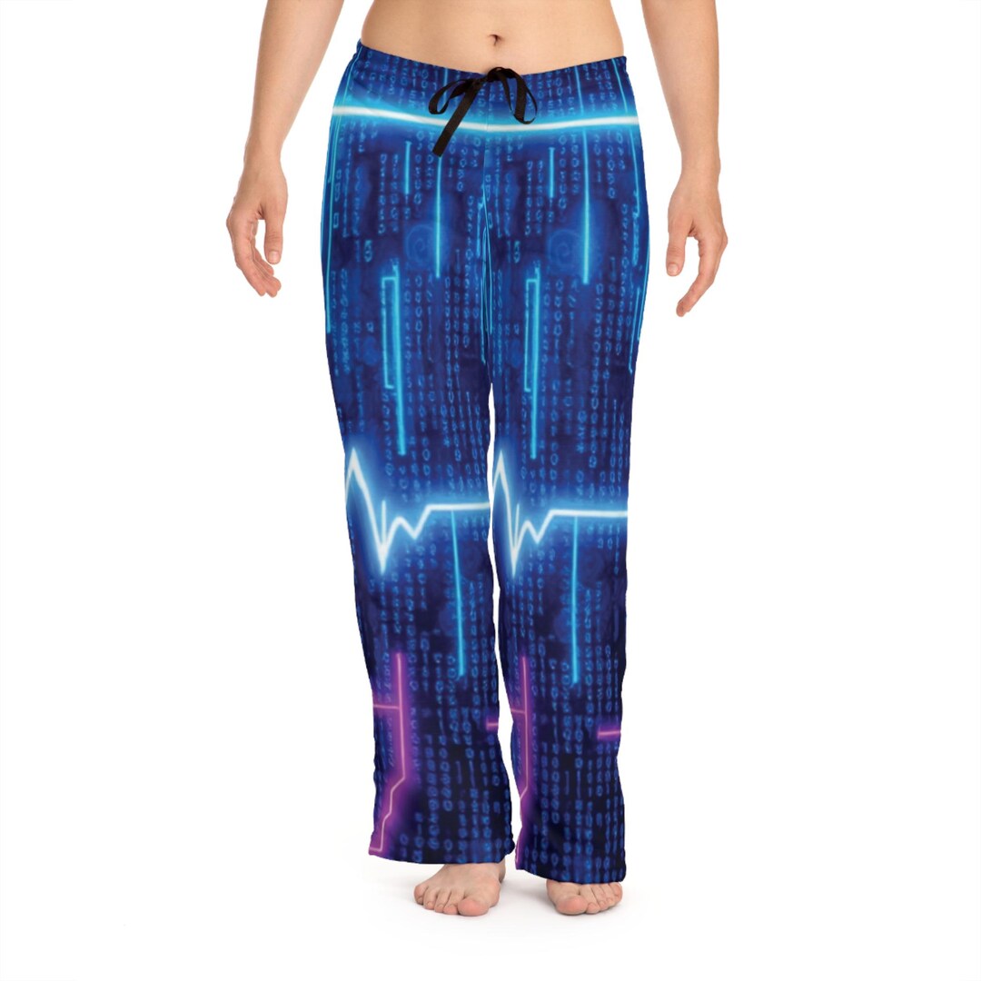 Women's Pajama Pants AOP, Ai Generated, Matrix Design, Esthetic Surface ...