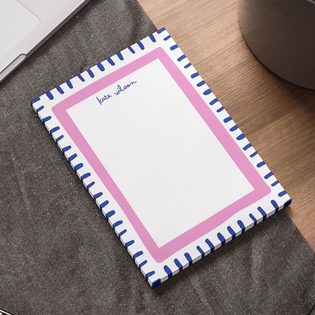Colorful Border Notepad, Personalized Stationery, Custom Stationery ...