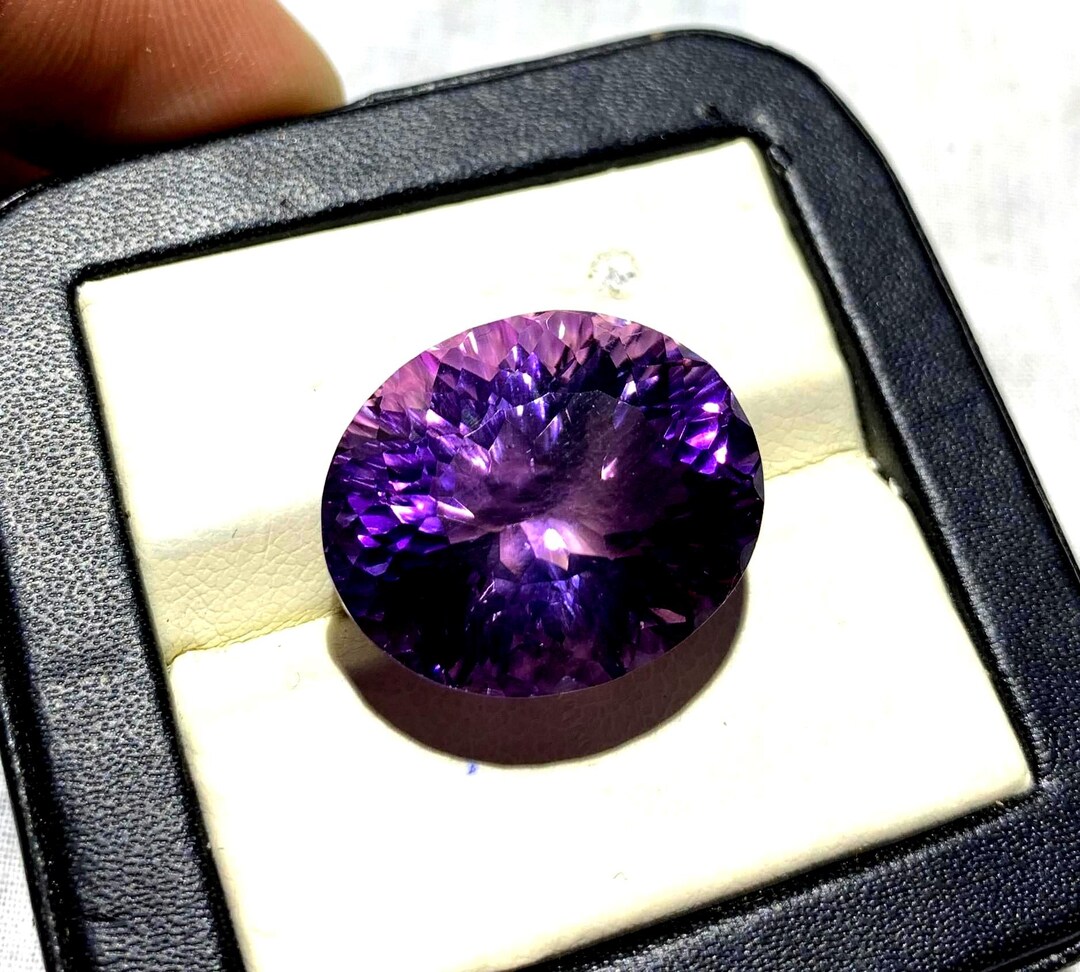 Premium Natural Amethyst Concave Cut Amethyst Stone:26.70ct | Rich ...