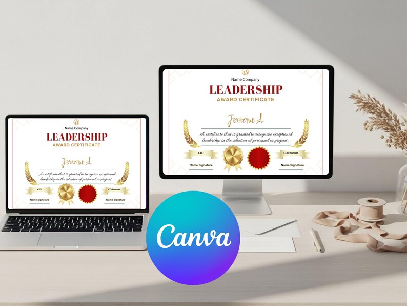 Editable Certificate Template | Canva Template Digital Download ...