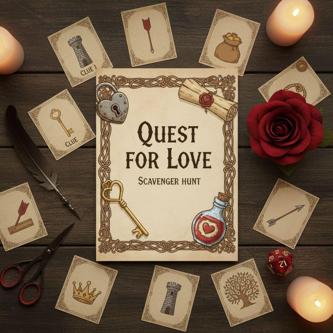 RPG Treasure Hunt Clue Cards | Printable Scavenger Hunt for Gamers ...