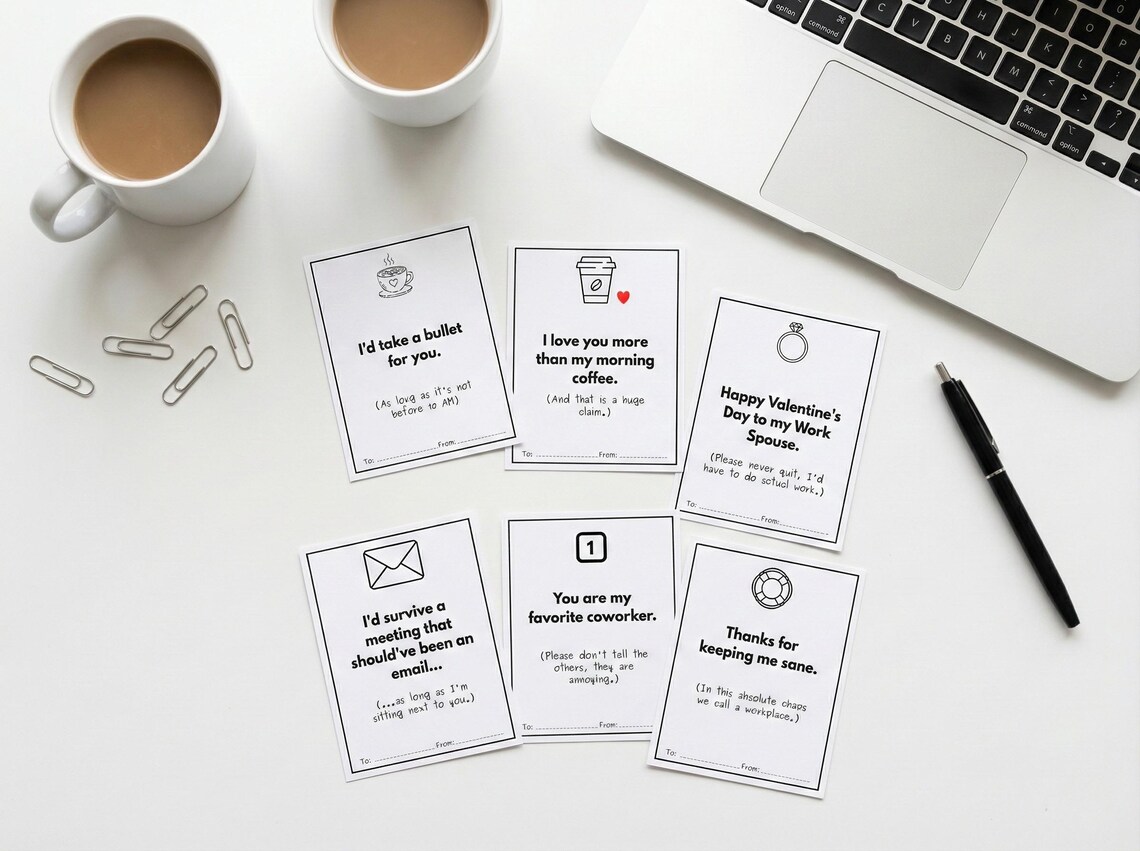 Funny Coworker Valentine Cards Printable | Work Bestie Gift Tags ...