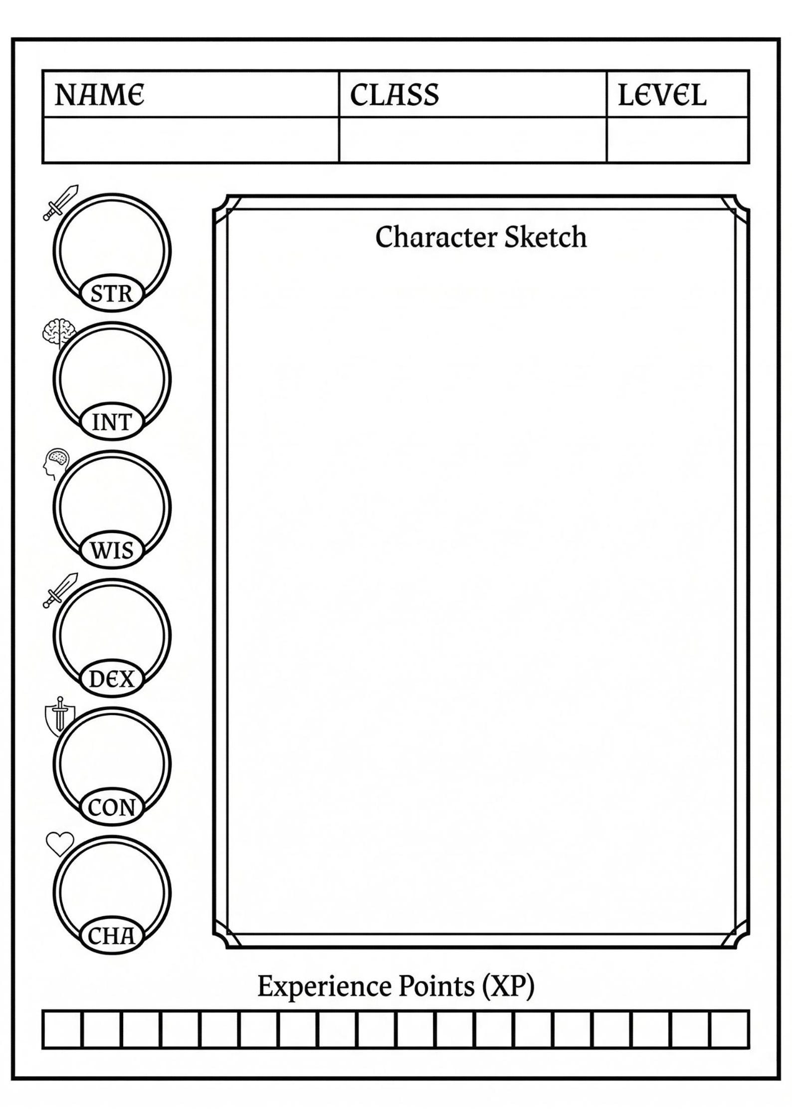 RPG Character Sheet, ADHD Habit Tracker, Gamified Life Planner, Skill ...