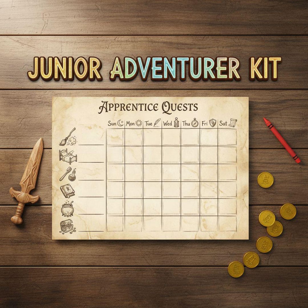 RPG Chore Chart Printable | Gamified Kids Reward System | ADHD Behavior ...