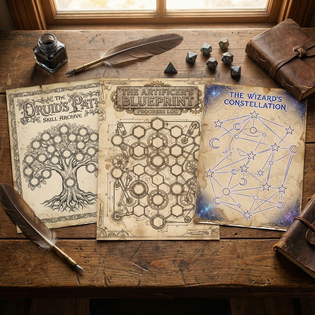 RPG Skill Tree Tracker Printable | Gamified Habit Tracker PDF | Visual ...