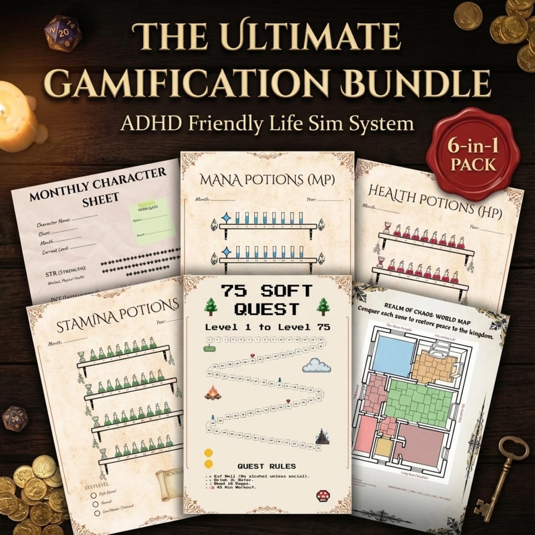 Ultimate ADHD Gamification Bundle - RPG Life Planner, Cleaning Game ...