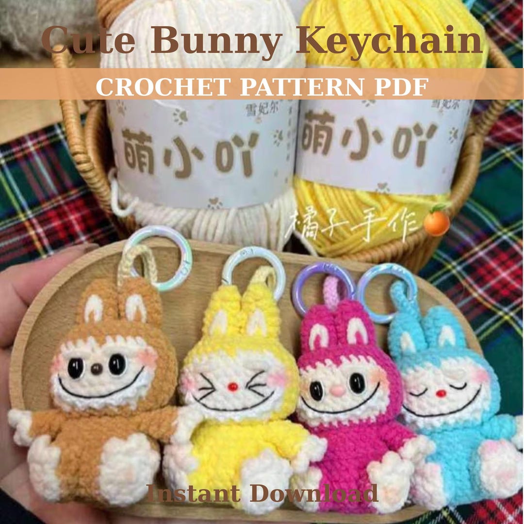 Cute Bunny Keychain Crochet Pattern - Etsy