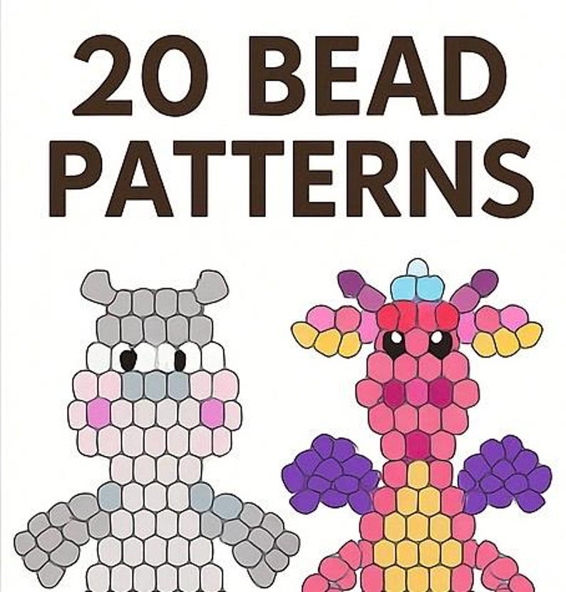 20 Bead Animal & Holiday Patterns PDF | Mini Bead Keychain Designs | No ...