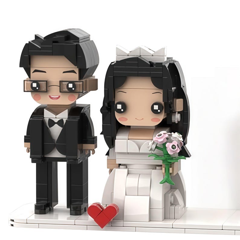 Custom Lego Wedding Couple Figurine With Photo Frame – Unique Gift for ...