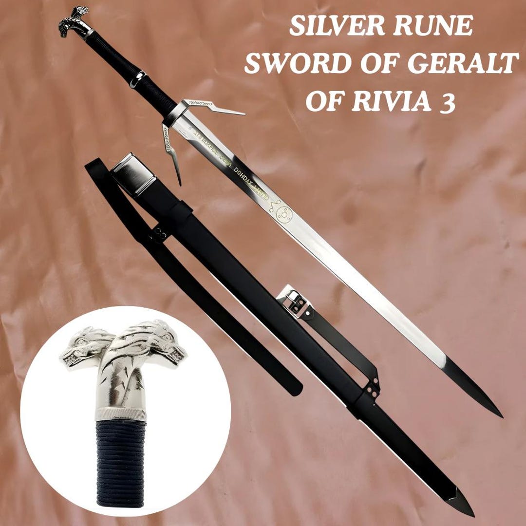 Silver Rune Sword of Geralt of Rivia | the Witcher 3 Replica | Handmade ...