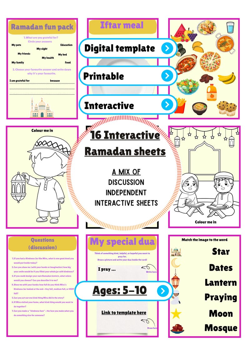 Interactive Ramadan Activity ADHD Friendly Pack Fun Learning Booklet ...