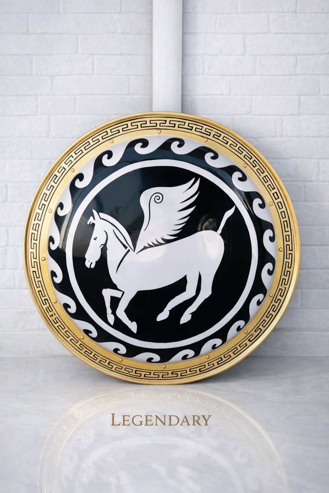 Pegasus Ancient Greek Hoplite Shield (aspis) – Steel & Iron Round ...