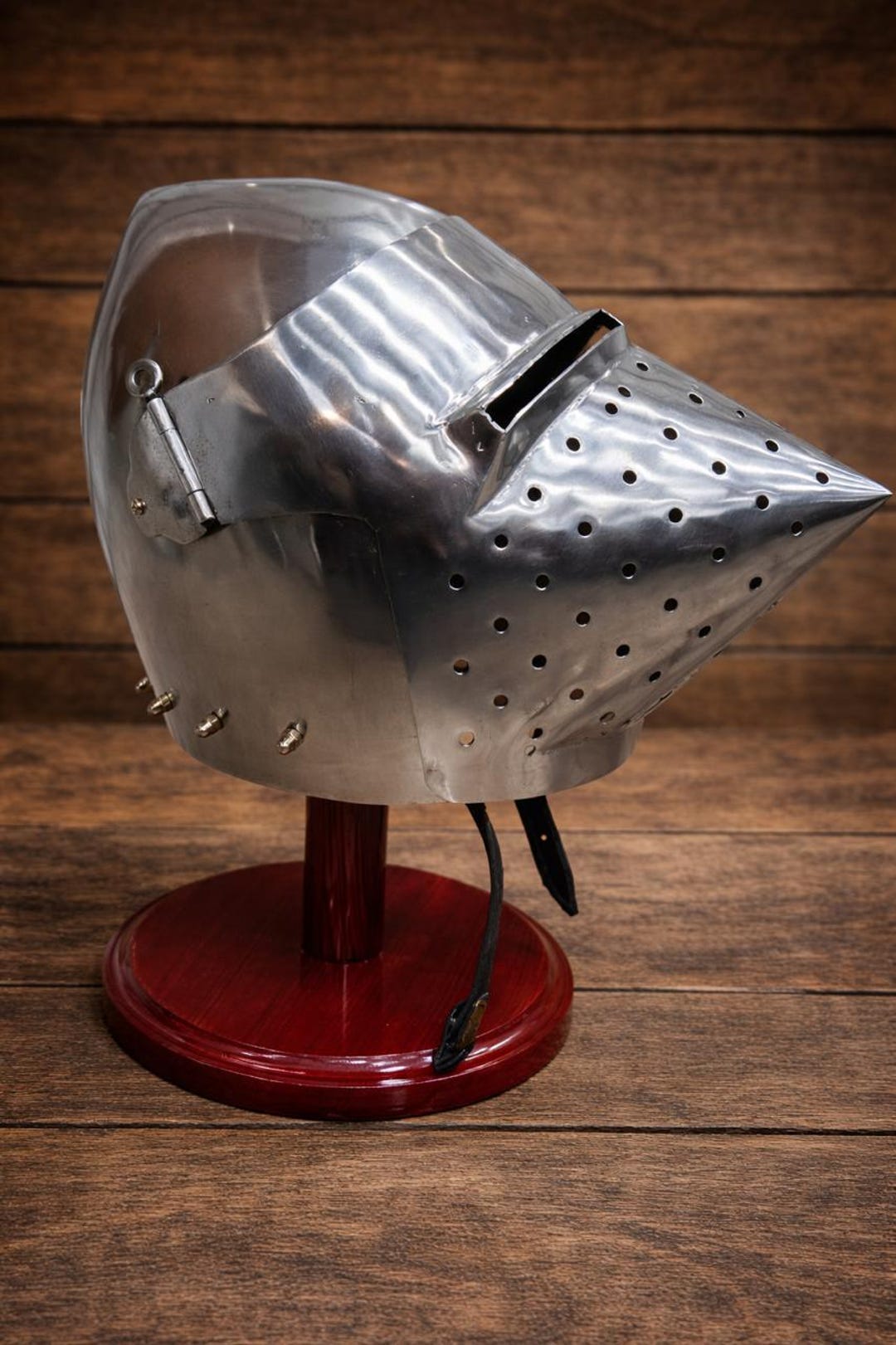 Medieval Bascinet Pig Face Helmet – Handmade 18 Gauge Steel Knight ...