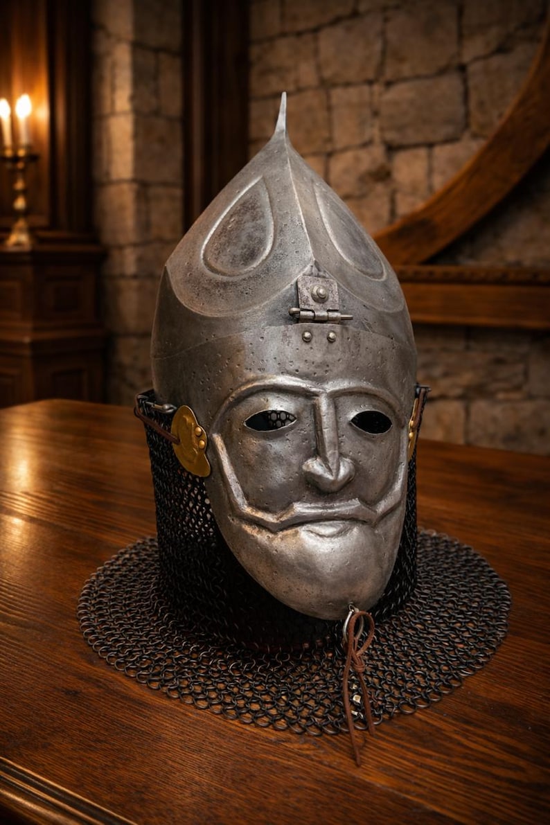 Historical Medieval Knight Helmet | Handcrafted Steel Face Mask With ...