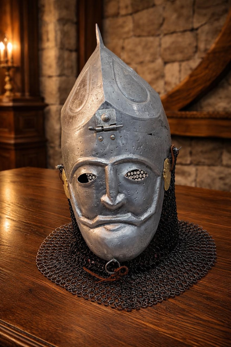 Historical Medieval Knight Helmet | Handcrafted Steel Face Mask With ...