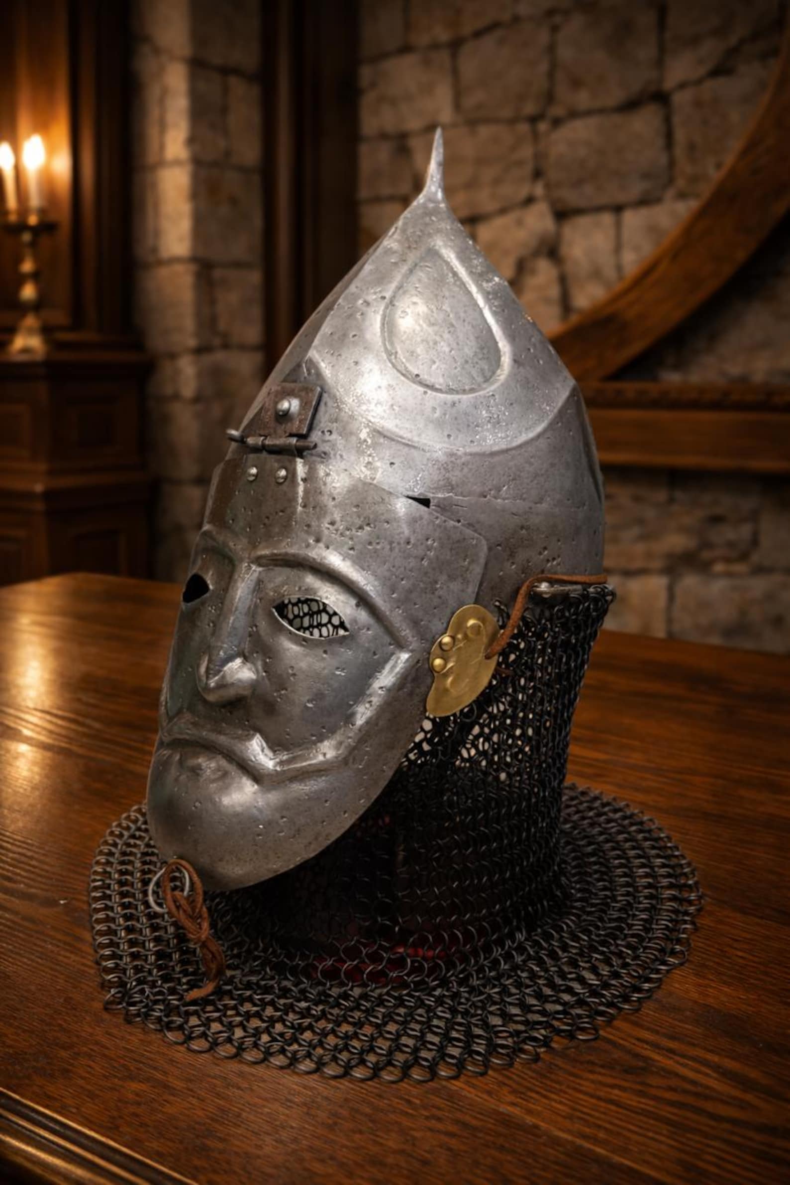 Historical Medieval Knight Helmet | Handcrafted Steel Face Mask With ...
