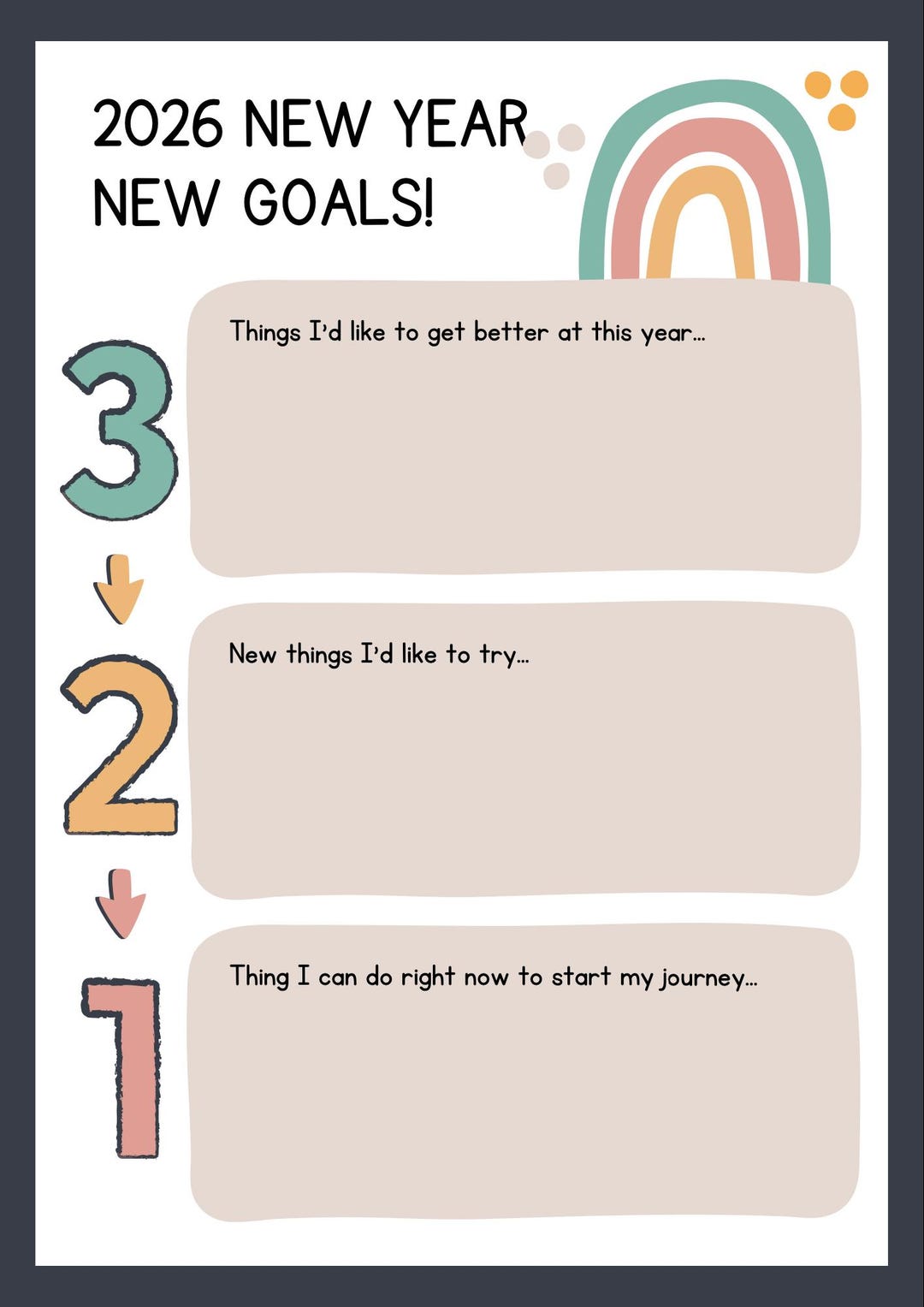 Last Minute 2026 Goal Setting Worksheet | New Year Resolution Planner ...