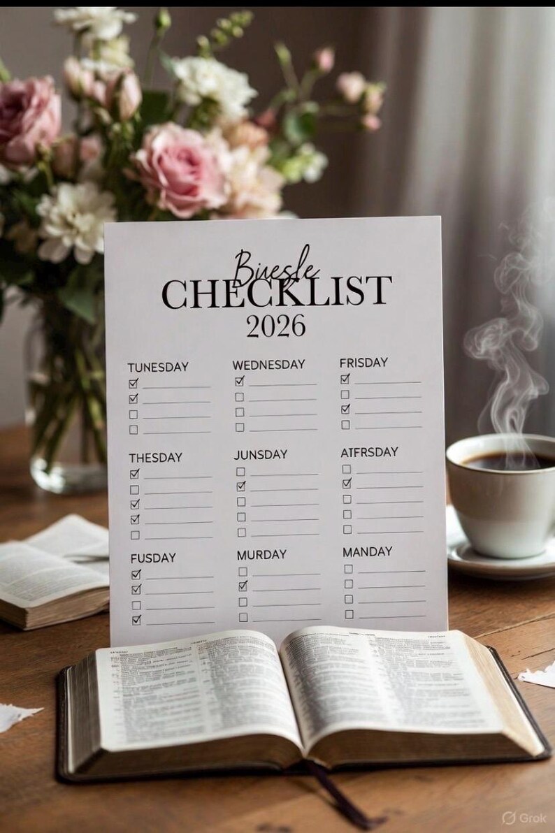 2026 Bible Reading Checklist Printable | Read the Bible in One Year ...
