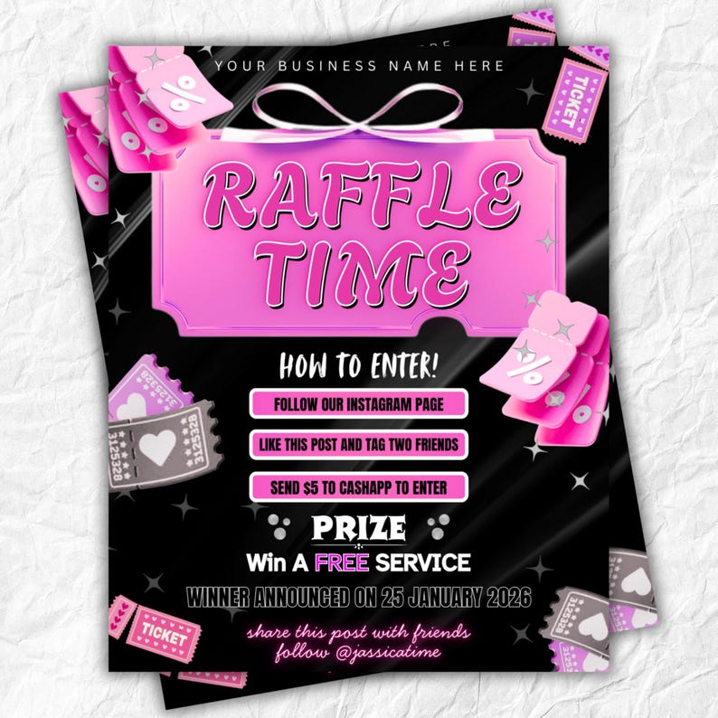 Editable Raffle Flyer Template for Giveaways & Contests | DIY Beauty ...