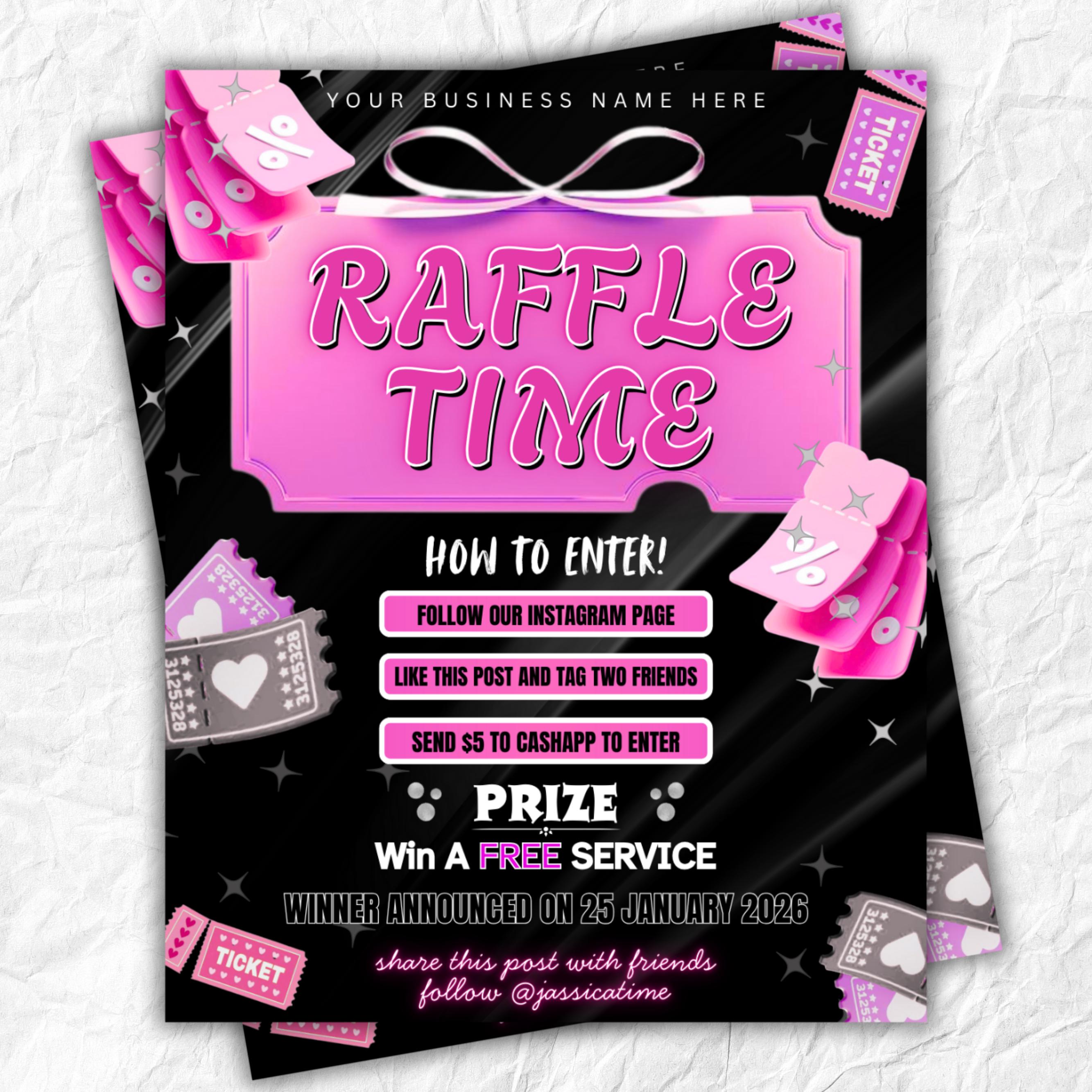 Editable Raffle Flyer Template for Giveaways & Contests | DIY Beauty ...
