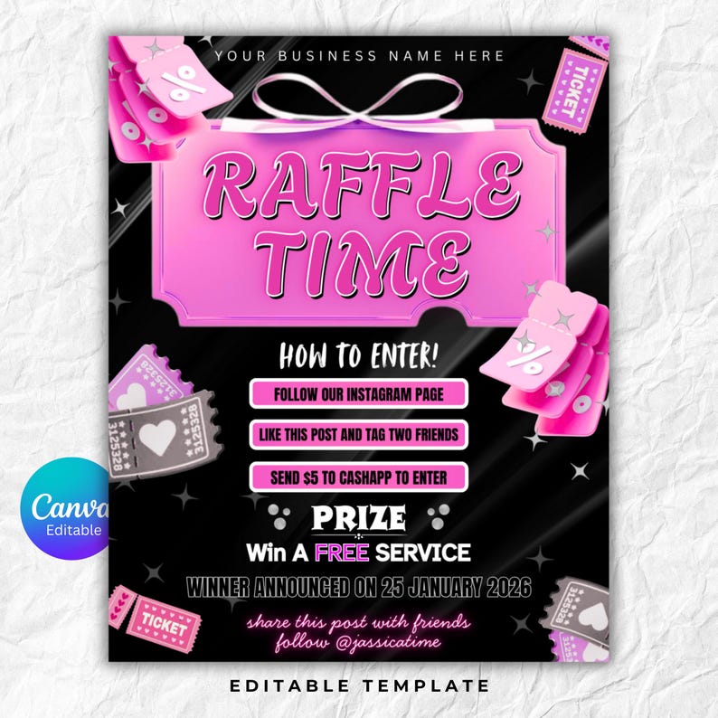 Editable Raffle Flyer Template for Giveaways & Contests | DIY Beauty ...