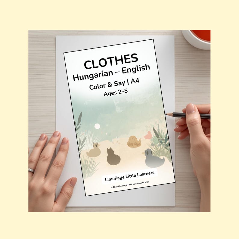 Hungarian English Clothes Coloring Pages | Bilingual Toddler Vocabulary ...
