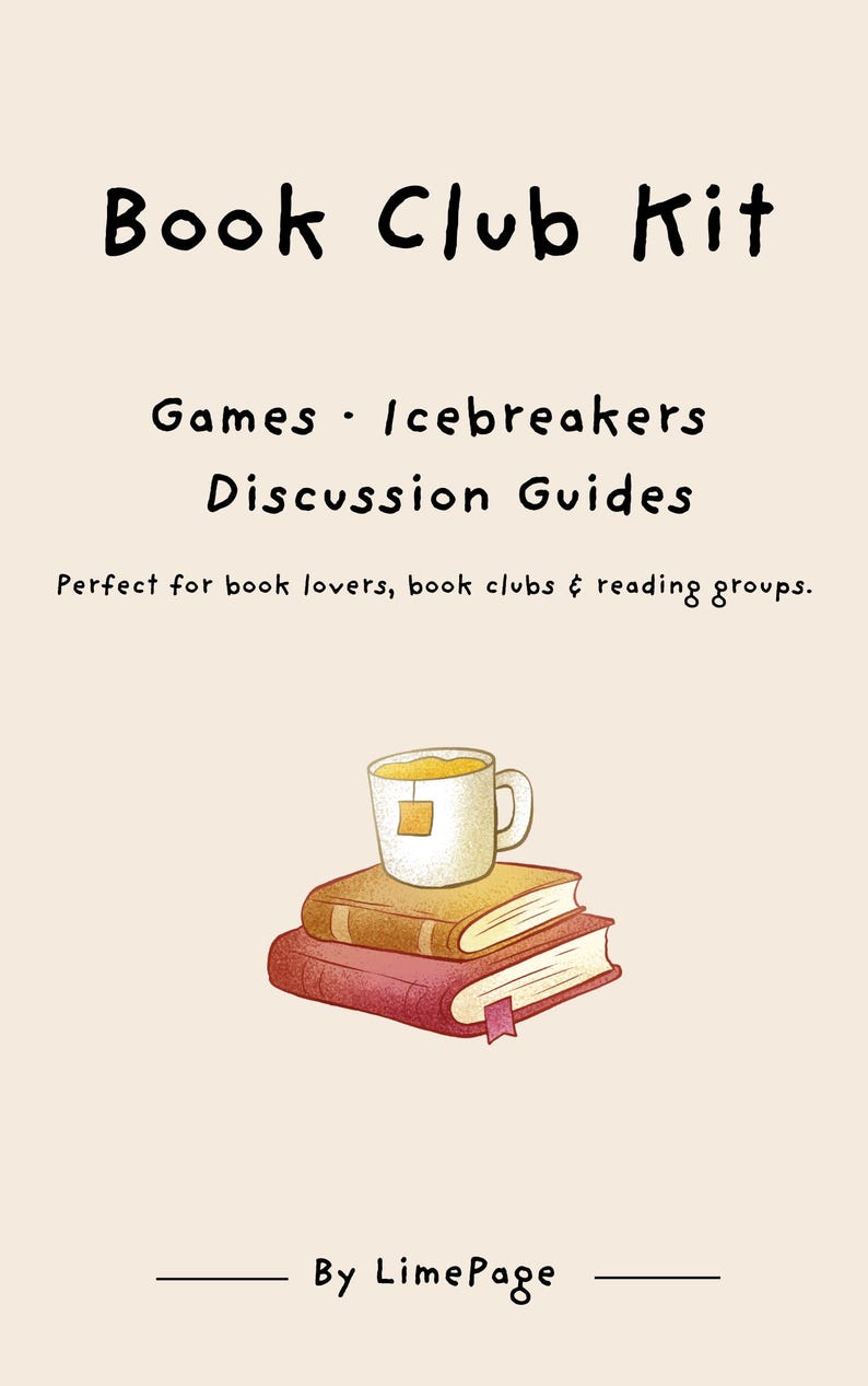 Book Club Kit – Printable Games, Icebreakers, Discussion Cards, Bingo ...