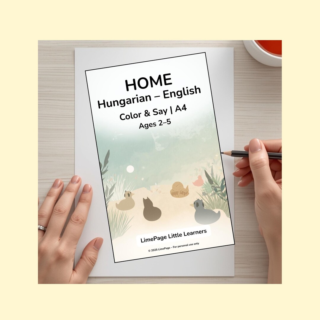 Hungarian English Coloring Pages | Toddler First Words Vocabulary (A4 ...