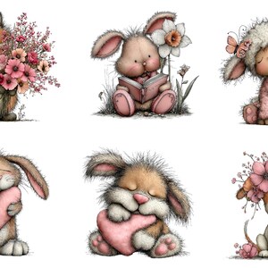 72 Whimsical Spring Animals Clipart PNG, Cute Floral Animal ...