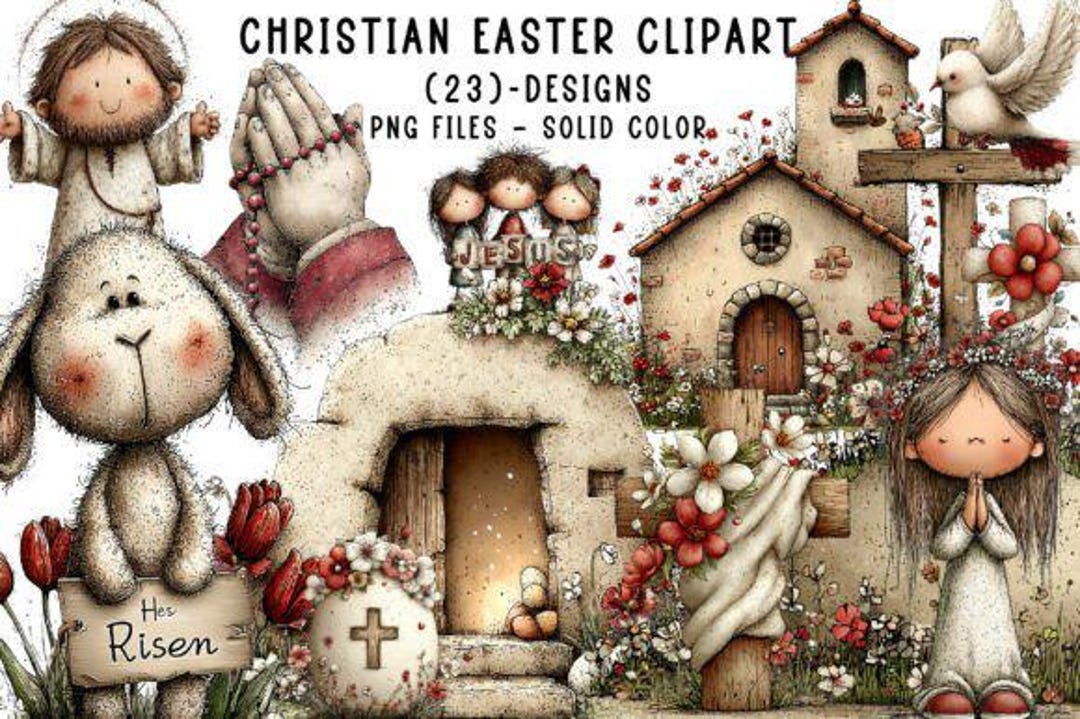 23 Christian Easter Clipart PNG / Religious Resurrection Art / Faith ...