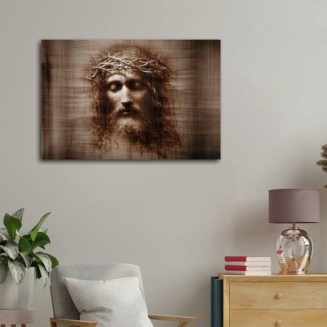 The Holy Shroud of Jesus Sacred Face of Christ Wall Art Picture ...